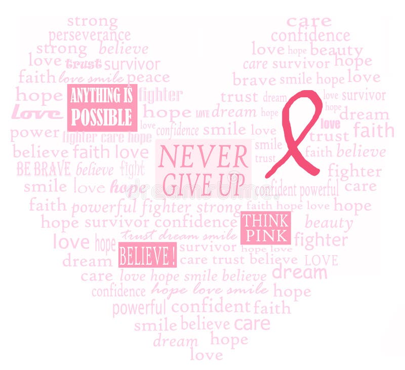 Breast Cancer Support Heart Stock Illustration - Illustration of ...