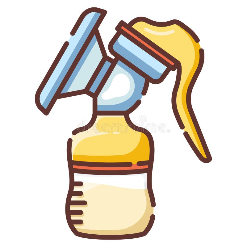 Breast Pump LineColor Illustration Stock Vector - Illustration of milk ...