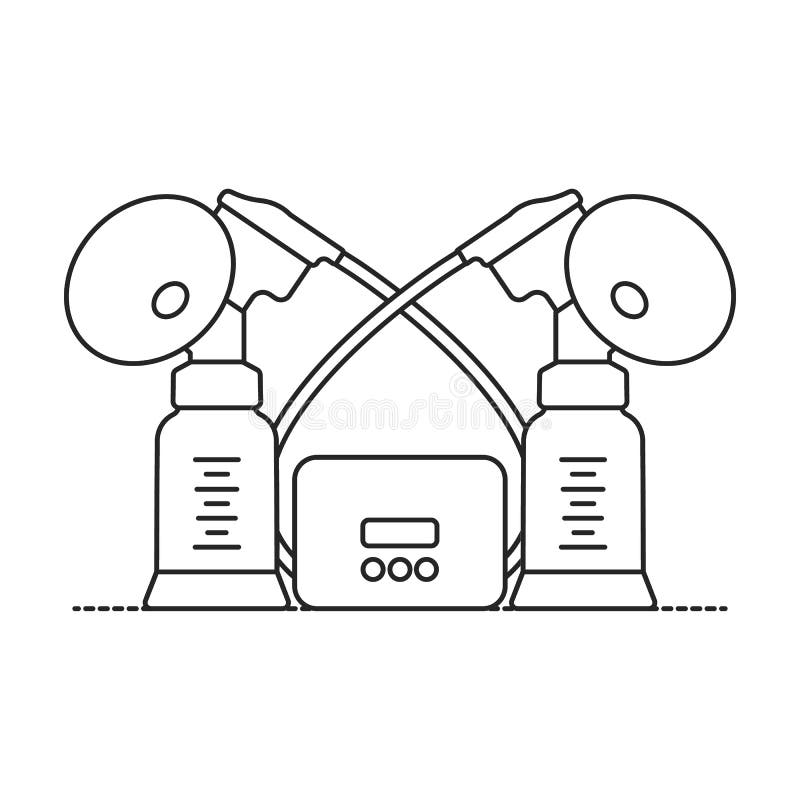 Breast Pump Vector Icon.Outline Vector Icon Isolated on White ...