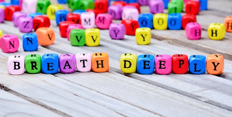 Breath Deeply Words on Table Stock Image - Image of message, counseling ...