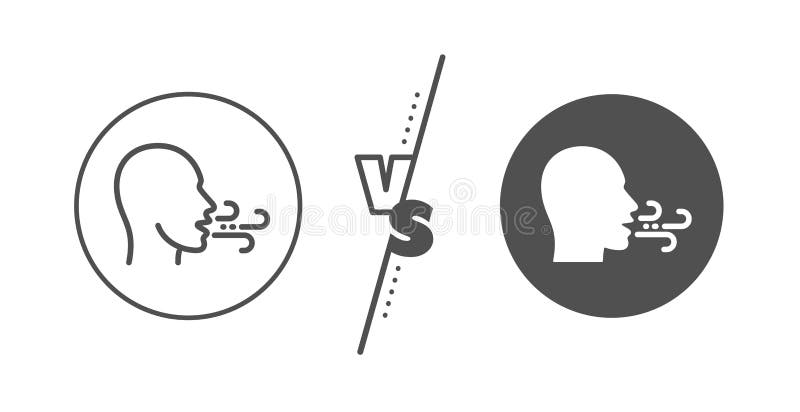 Breathing Line Icon. Breath Difficulties Sign. Vector Stock Vector ...