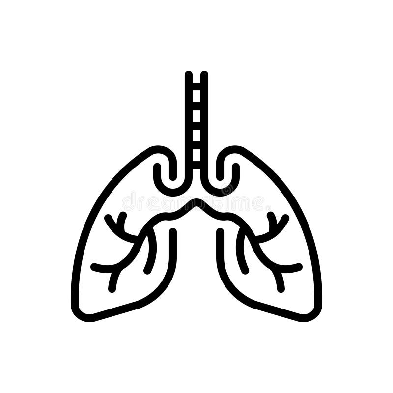 Black Line Icon for Breath, Lung and Human Stock Vector - Illustration ...