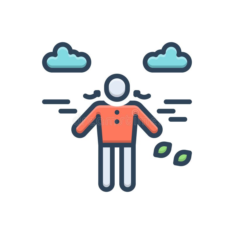 Color Illustration Icon for Breath, Respiration and Cloud Stock ...