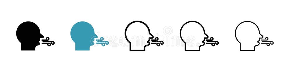 Breath Icon Vector Set on White Background Stock Vector - Illustration ...