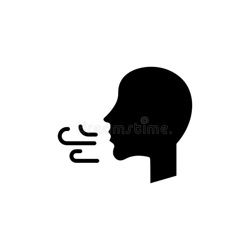 Breath Line Icon Isolated on White Background Stock Illustration ...