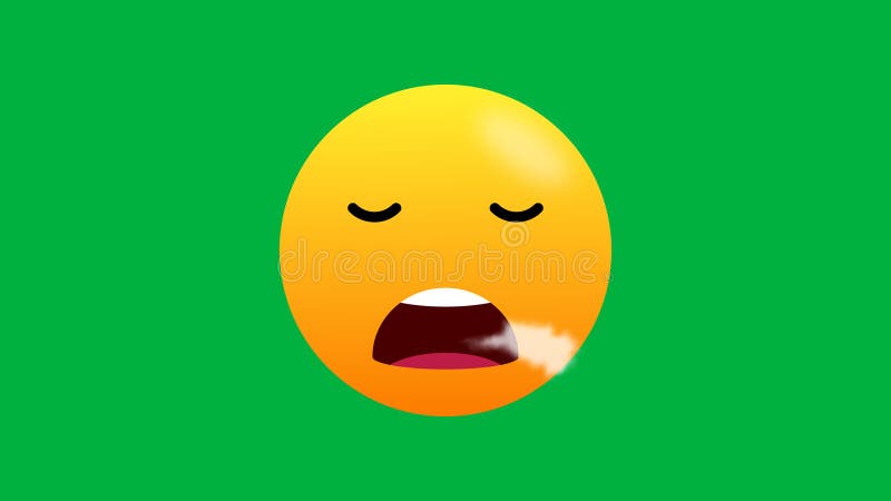Breath Out Emoji and Mind Relaxing Expression Stock Illustration ...