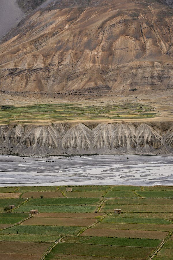 Breath Taking View of Spiti Valley from Key Monastery. Fields of ...