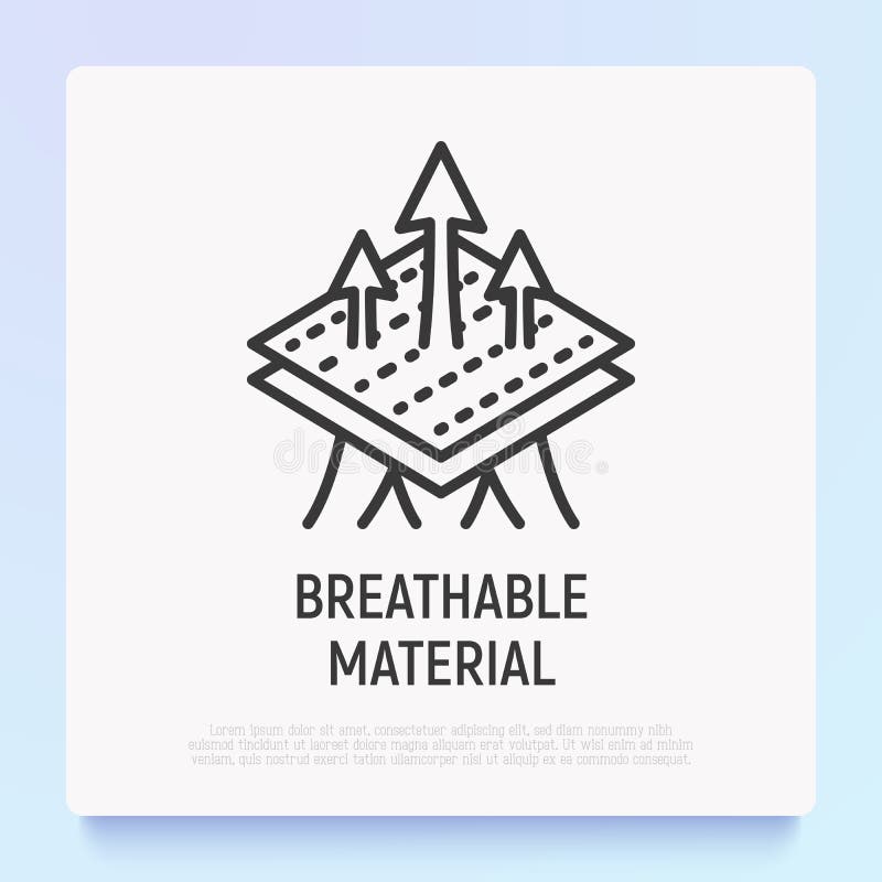 Breathable Material, Air Vector Icon, Airflow Symbol. Filtration Waves ...