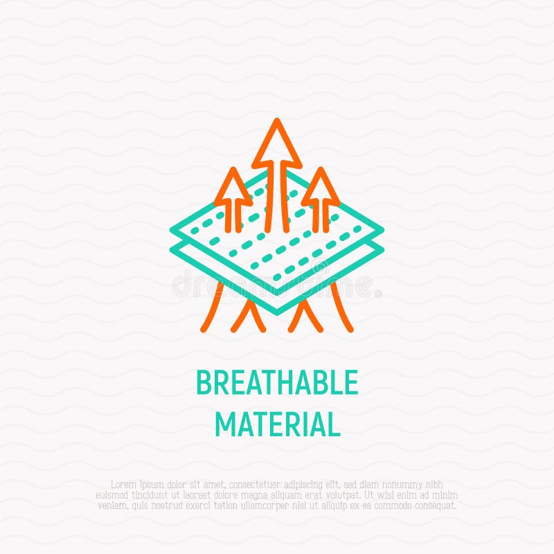 Breathable Icon. Element Of Row Matterial Icon. Thin Line Icon For ...