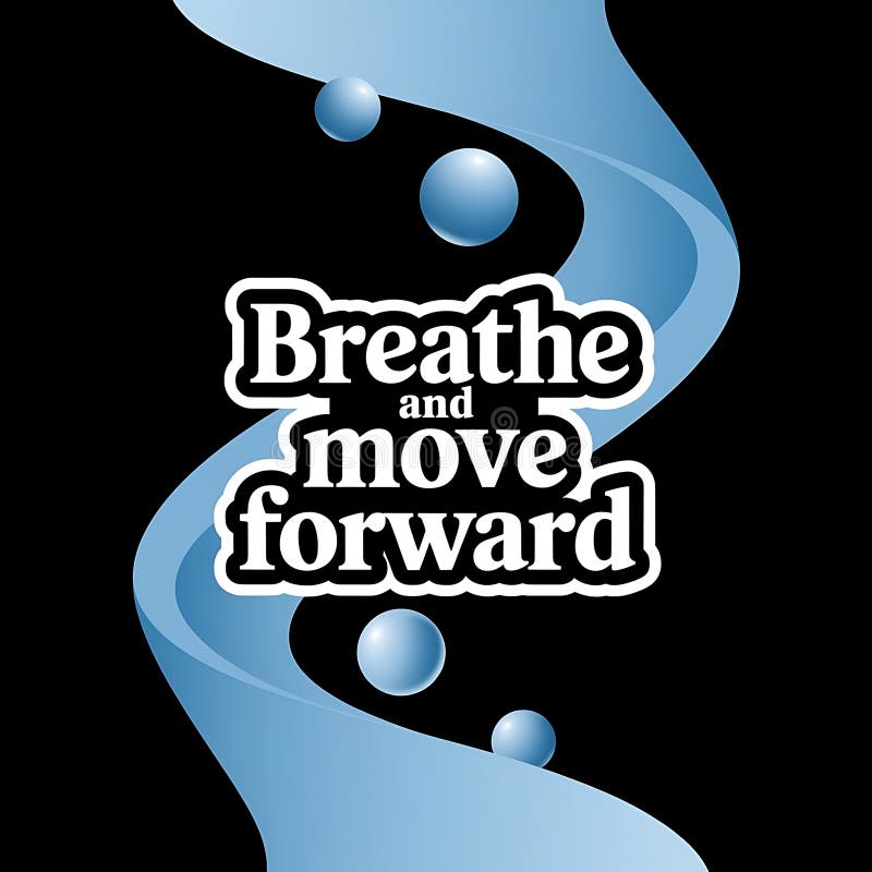 Breathe and Move Forward Light Blue Gradient with Floating Bubbles ...