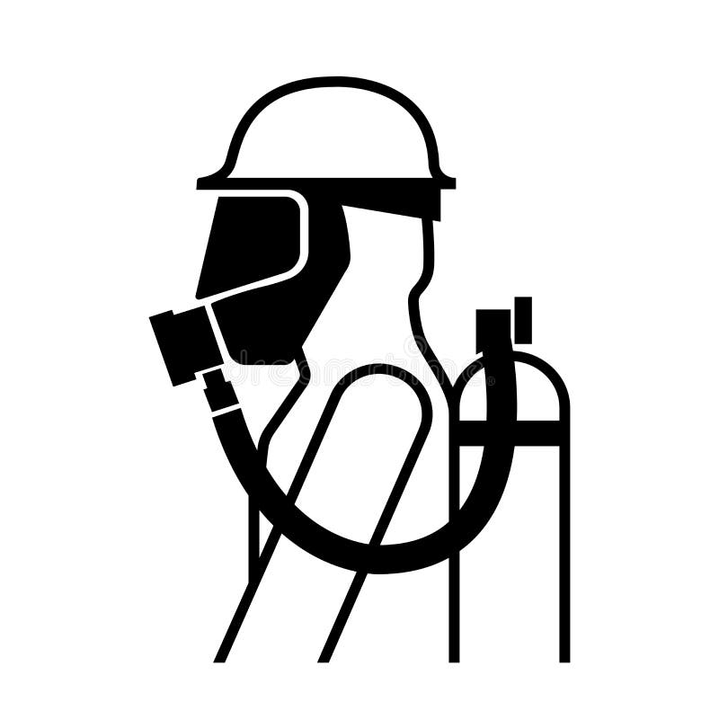 Breathing Apparatus Black Icon ,Vector Illustration, Isolate on White ...