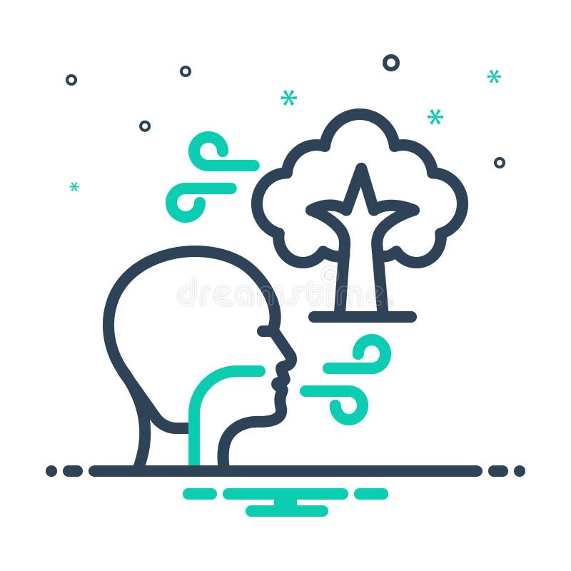 Mix Icon for Breathing, Respiration and Healthy Stock Vector ...