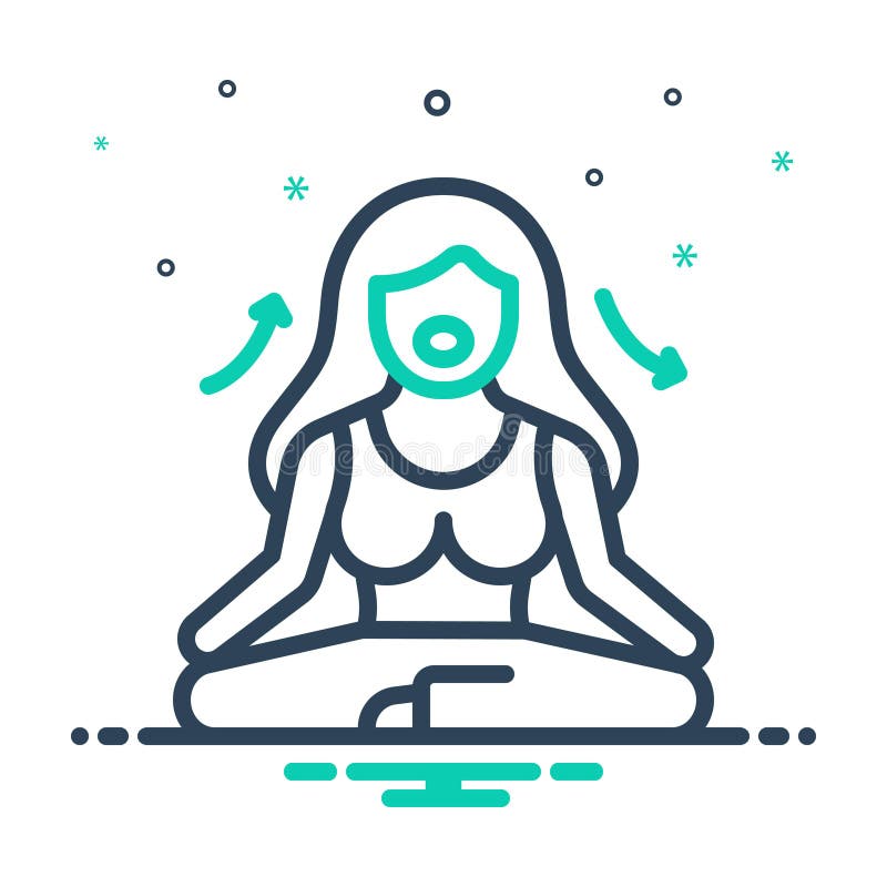 Mix Icon for Breathing, Respiration and Meditation Stock Vector ...