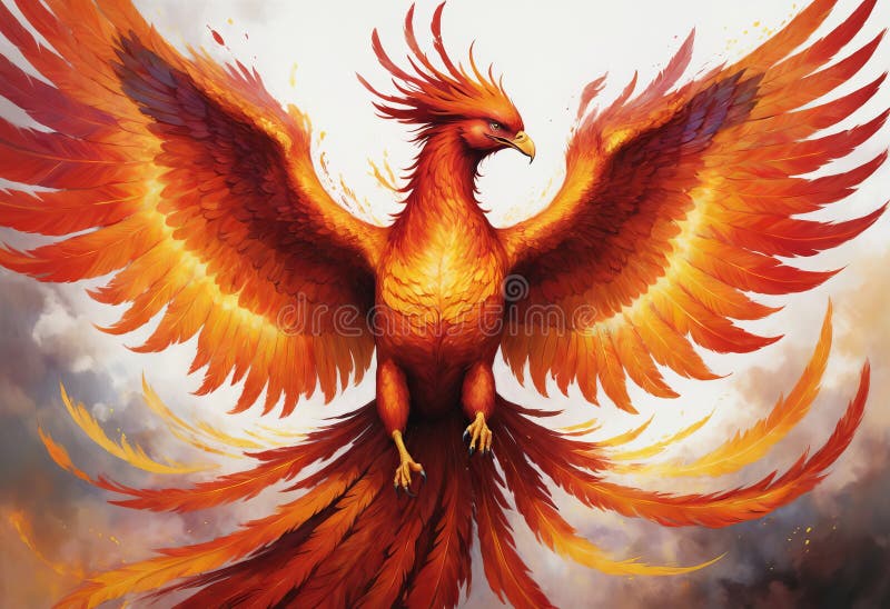 Breathing Life into the Phoenix with Dynamic Colors Stock Illustration ...