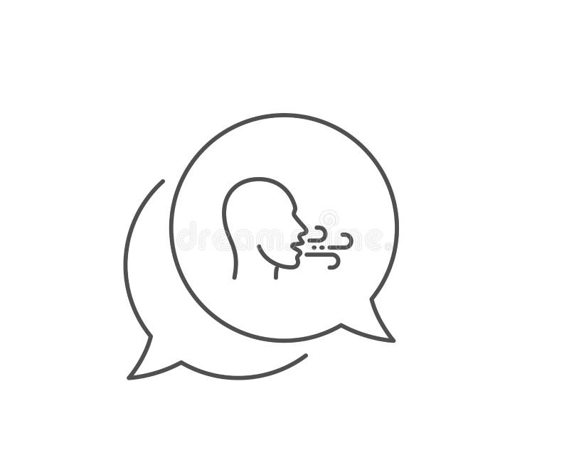 Breathing Line Icon. Breath Difficulties Sign. Vector Stock Vector ...