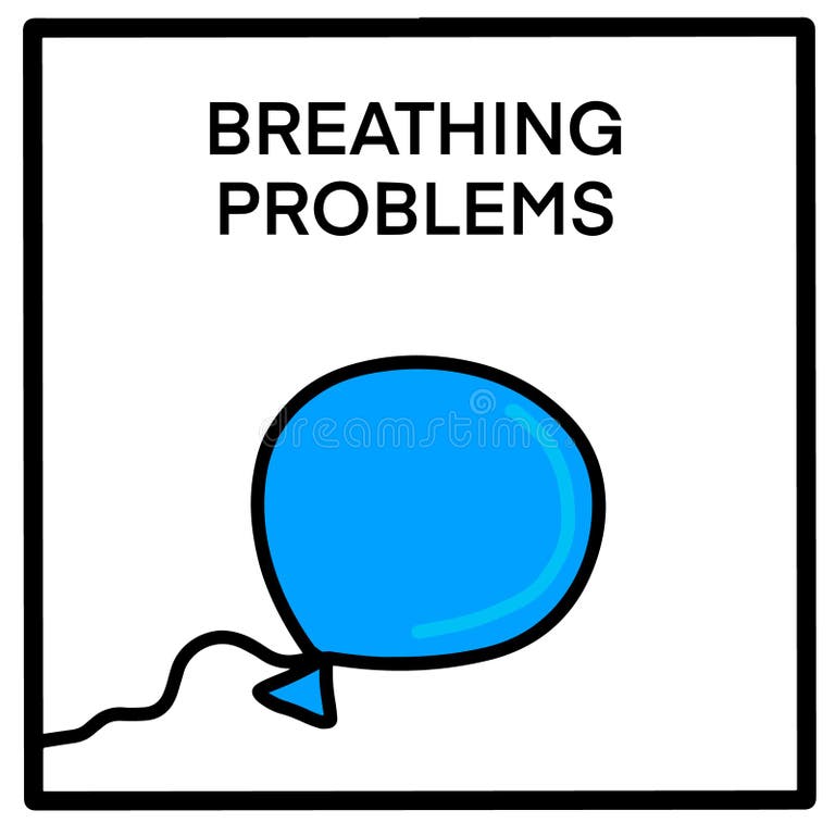 Breathing Problems Hand Drawn Vector Illustration in Cartoon Comic ...
