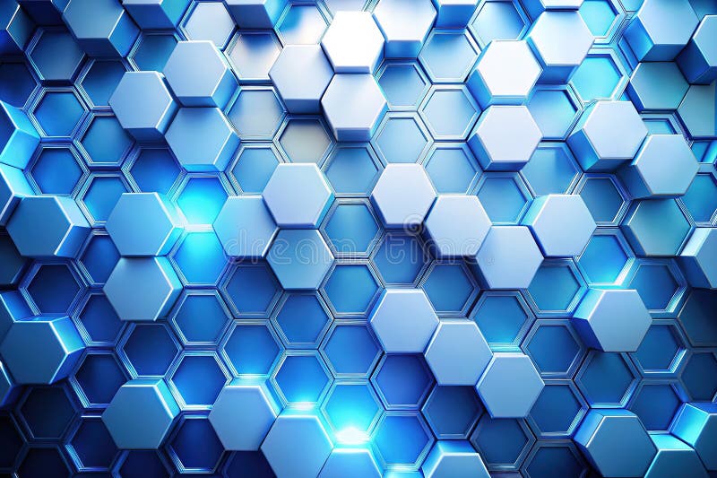 Stunning Abstract Blue and White Hexagon Pattern Background Modern Geometric Design for ...