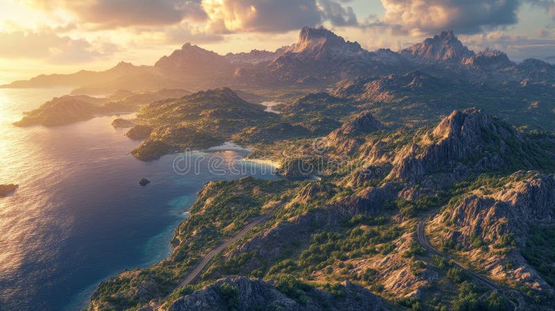 Breathtaking Aerial Perspective of Dramatic Mountain Range Embraced by ...