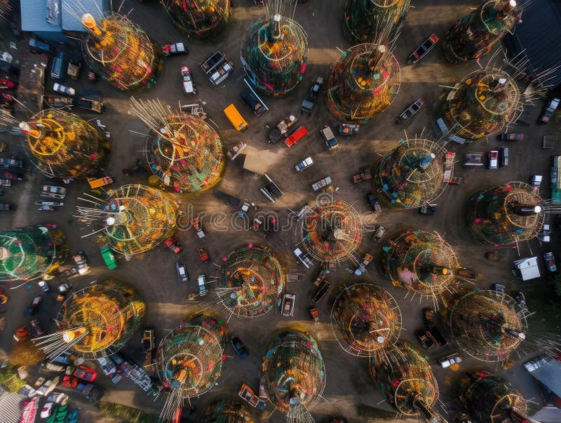 Drone Swarm Forms Aerial Patterns Stock Illustration - Illustration of ...