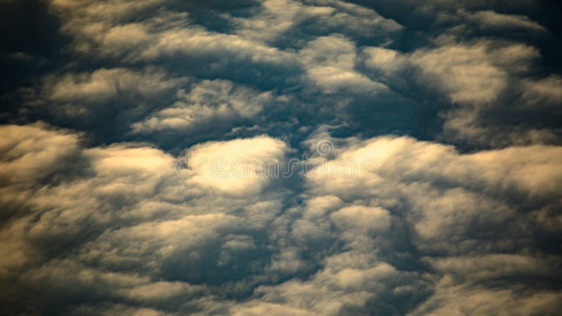 Aerial Cloudscape with a Dynamic Sky Full of Fluffy Clouds Stretching ...