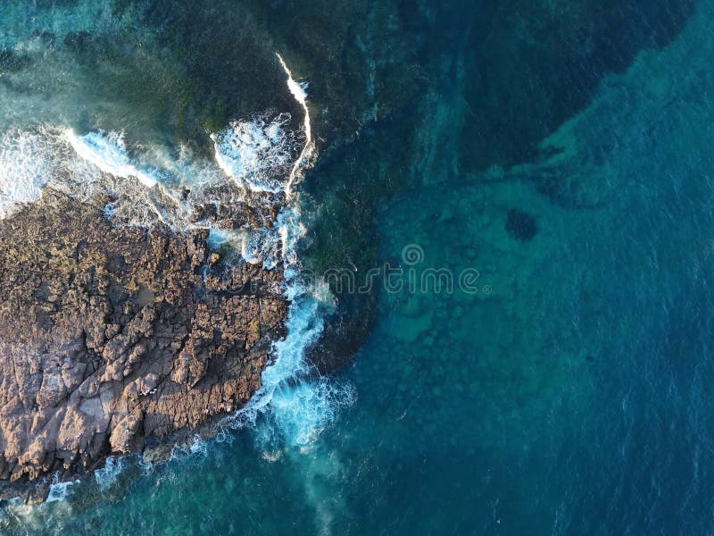 Breathtaking Aerial View of a Reef Break in Shellharbour. Stock Image ...