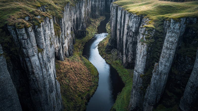 A Breathtaking Aerial View of a Stunning Canyon. the Deep Gorge is ...
