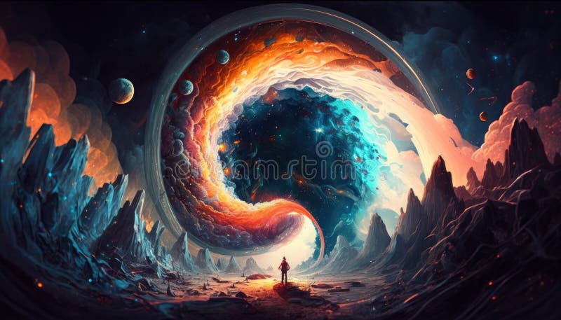 Abstract Outer Space Endless Nebula Galaxy Background, Ai Generative ...