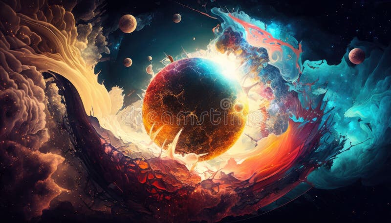 Abstract Outer Space Endless Nebula Galaxy Background, Ai Generative ...