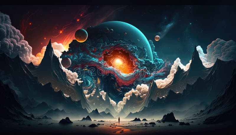 Abstract Outer Space Endless Nebula Galaxy Background, Ai Generative ...