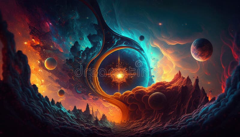 Abstract Outer Space Endless Nebula Galaxy Background, Ai Generative ...