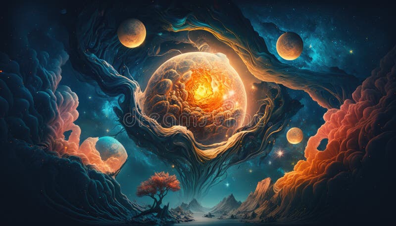 Abstract Outer Space Endless Nebula Galaxy Background, Ai Generative ...