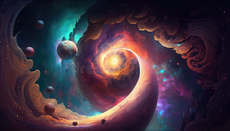Abstract Outer Space Endless Nebula Galaxy Background, Ai Generative ...
