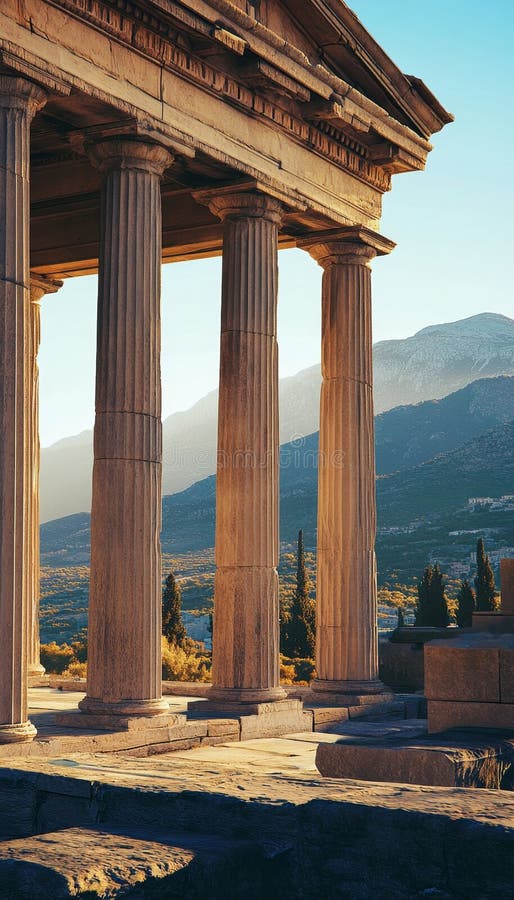 Breathtaking Ancient Greek Temple Bathed in Sunlight with Striking ...