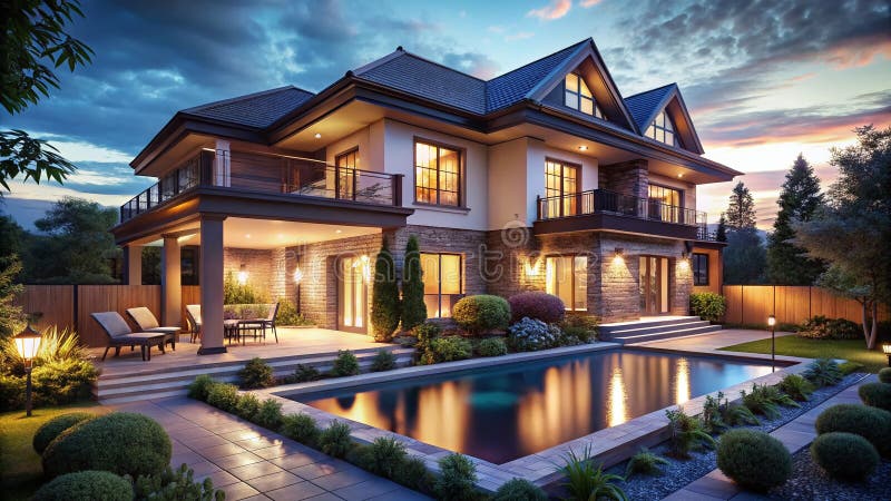 Breathtaking Architectural Visualization a Long Exposure 3D Render of a ...