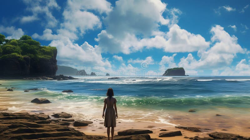 Breathtaking Beach: Unreal Engine 5 Rendered Landscape Stock ...