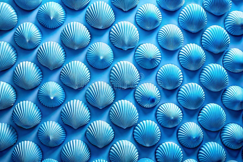 Breathtaking Blue Seashell Pattern Wallpaper a Stunning Generative AI ...