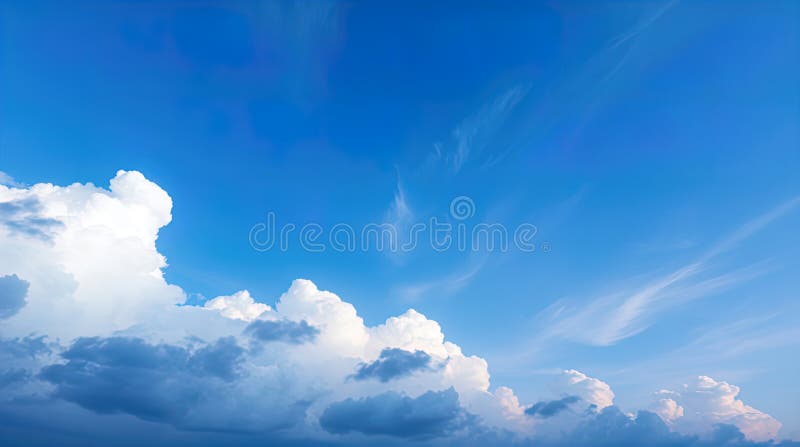 Breathtaking Blue Sky with Dynamic Clouds, Stock Illustration ...