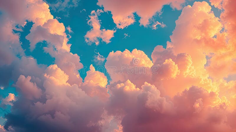 Breathtaking Blue Sky with Dynamic Clouds, Stock Illustration ...