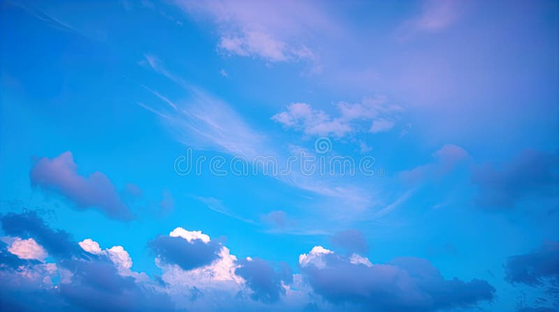 Breathtaking Blue Sky with Dynamic Clouds, Stock Illustration ...