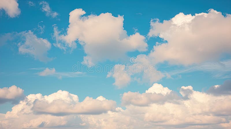 Breathtaking Blue Sky with Dynamic Clouds, Stock Illustration ...