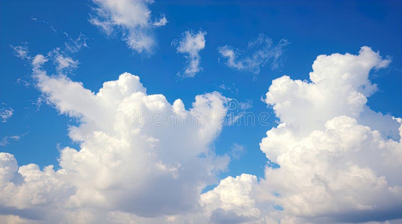 Breathtaking Blue Sky with Dynamic Clouds, Stock Illustration ...