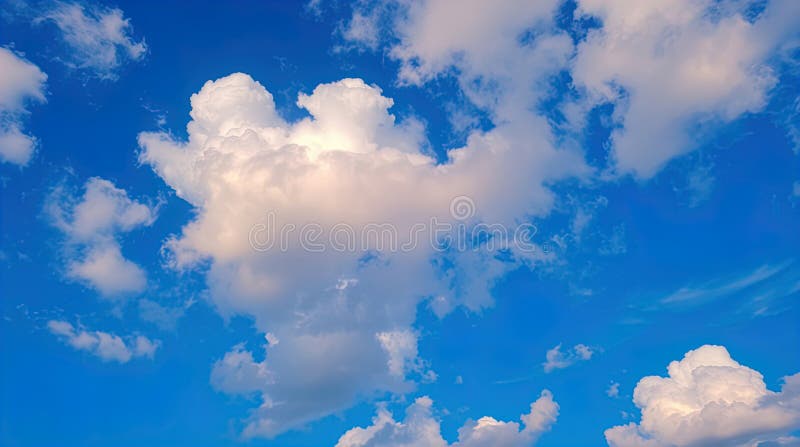 Breathtaking Blue Sky with Dynamic Clouds, Stock Illustration ...