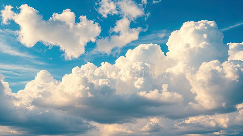 Breathtaking Blue Sky with Dynamic Clouds, Stock Illustration ...