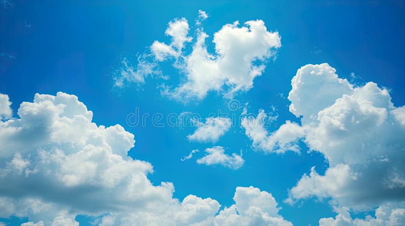 Breathtaking Blue Sky with Dynamic Clouds, Stock Illustration ...