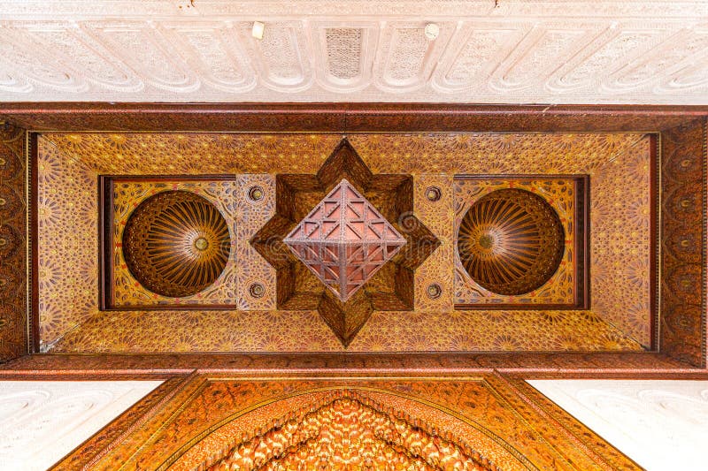 Breathtaking Ceiling Adorned with Intricate Geometric Patterns and a ...