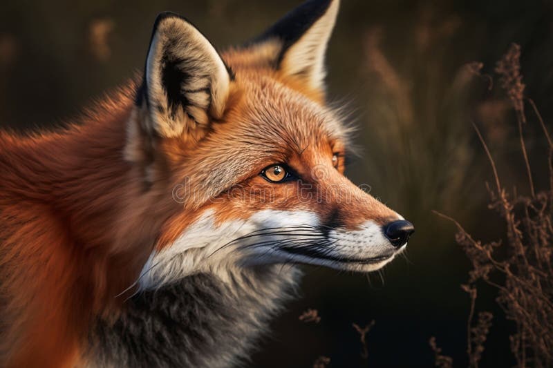 A Breathtaking Close-up Photo of a Wild Red Fox. AI Stock Illustration - Illustration of furry ...
