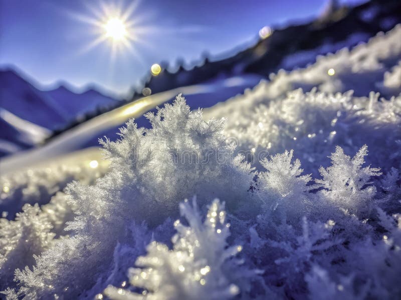 A Breathtaking CloseUp of a Windswept Alpine Snowscape Dramatic Winter ...