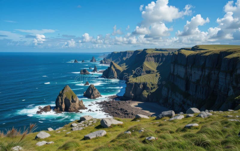 Dramatic Coastal Cliffs Ocean Landscape Stunning View Seascape Sky Day ...