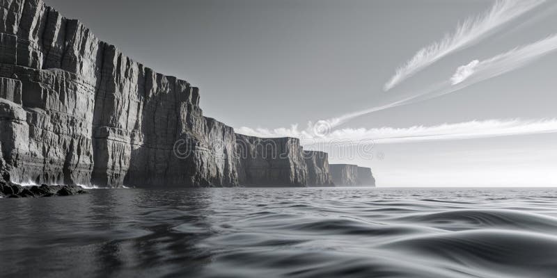 Breathtaking Coastal View with Dramatic Cliffs and Serene Waters in a ...