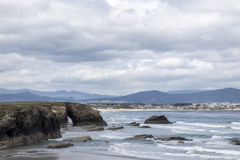 A Breathtaking Coastal View with Dramatic Rock Formations, Ocean Waves ...